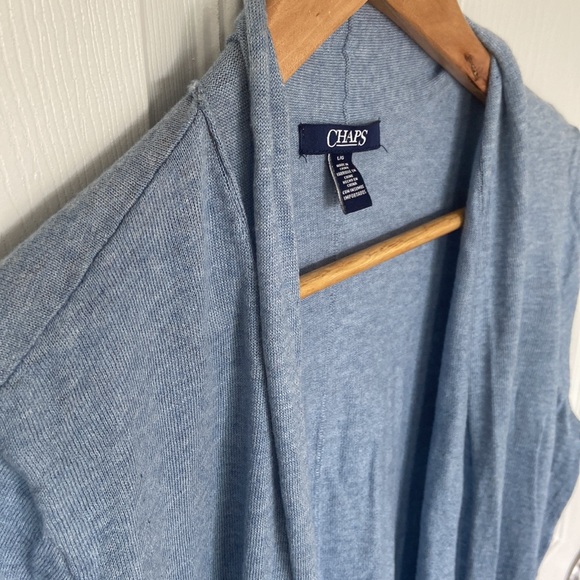 Chaps | Sweaters | Chaps Knit Light Blue Duster With 2 Pockets And Long ...